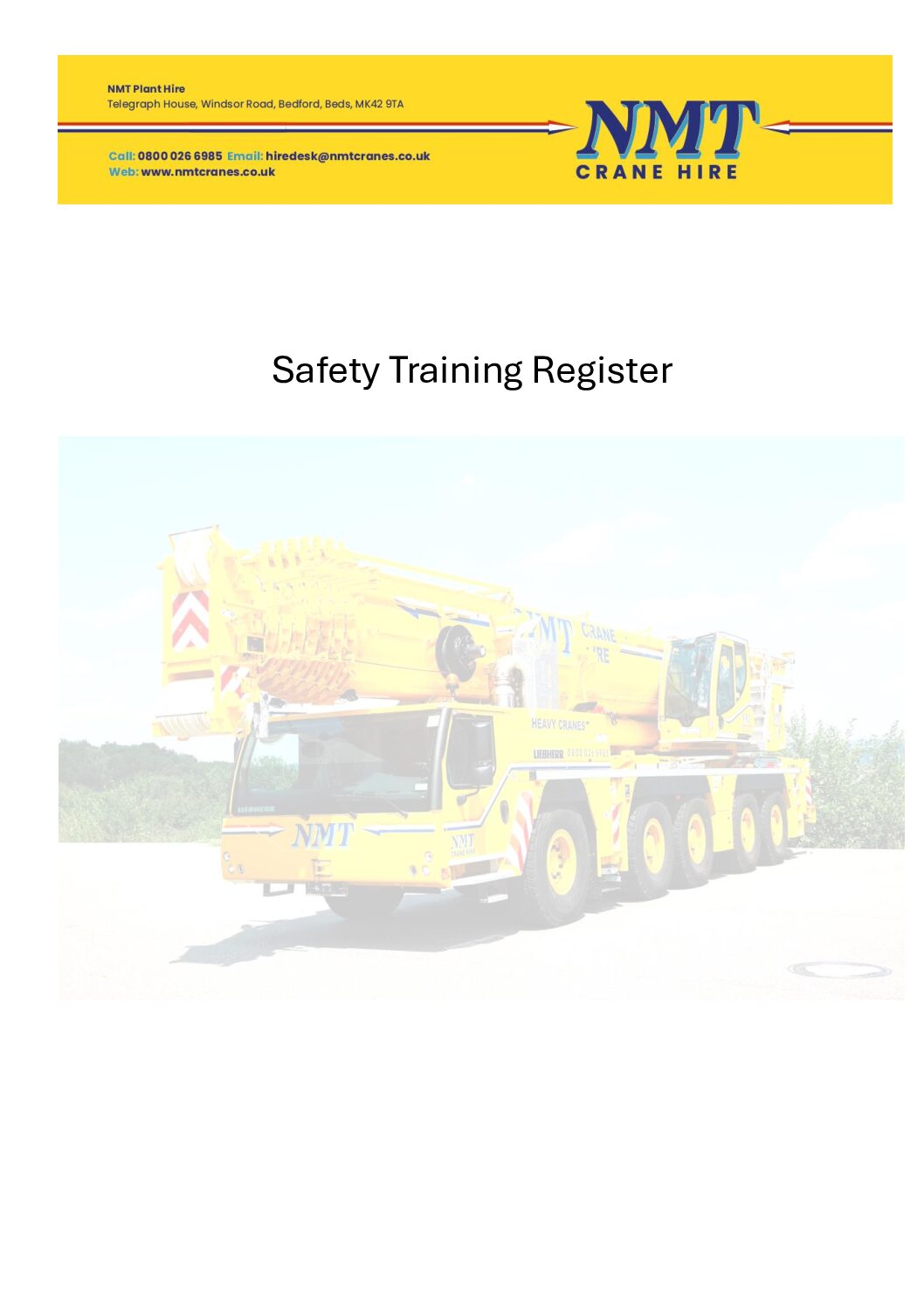 POLICIES - NMT Crane Hire